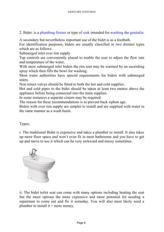 SANITARY FIXTURES | PPT