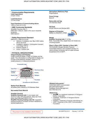 Sanitary Industrial Pressure Transmitters | PDF