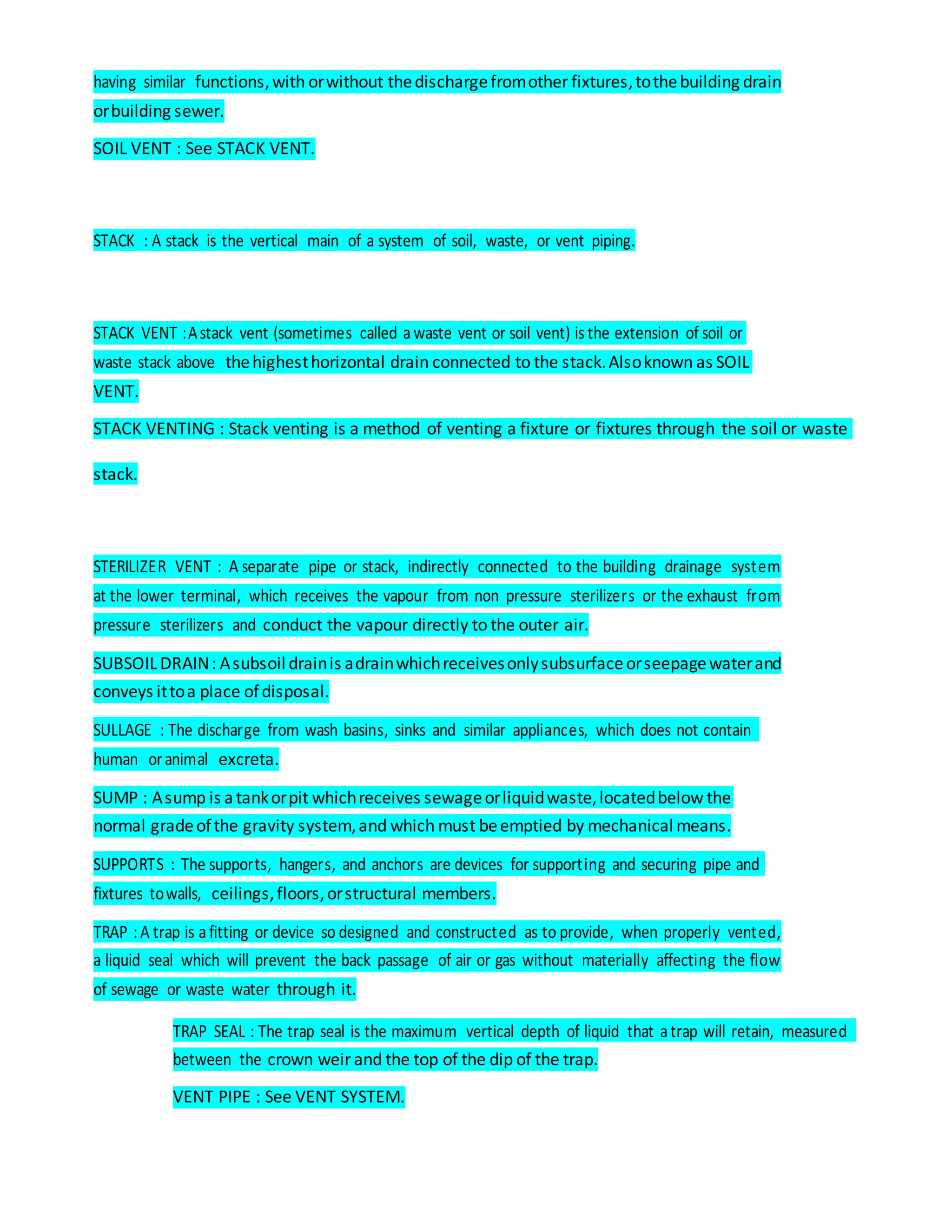 Sanitary drainage design | DOCX