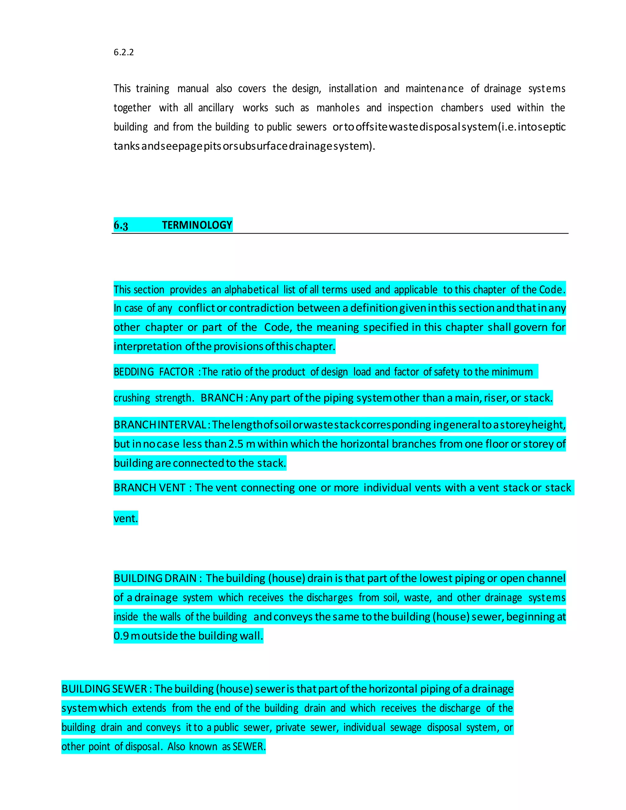 Sanitary drainage design | DOCX