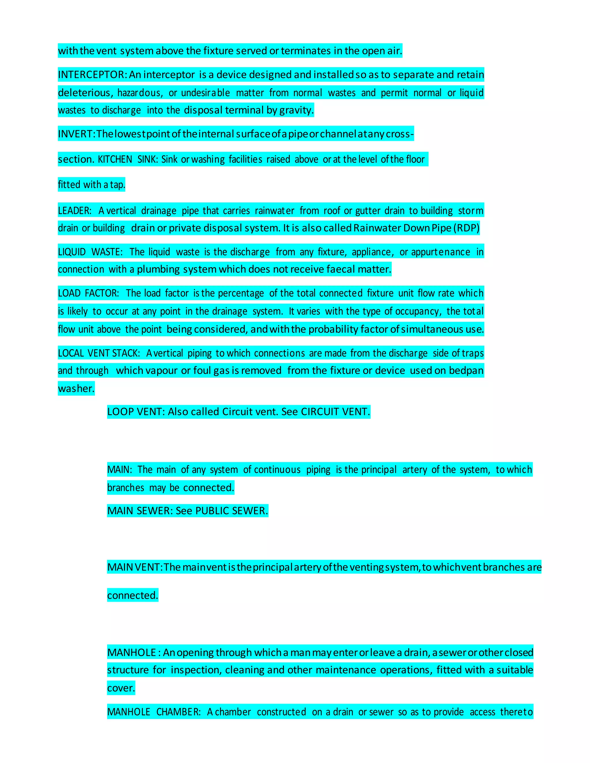 Sanitary drainage design | DOCX