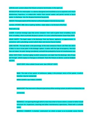 Sanitary drainage design | DOCX
