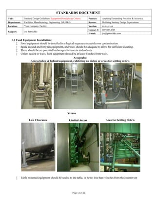 Sanitary Equipment Design Guidelines - Part 1 of 2 | PDF