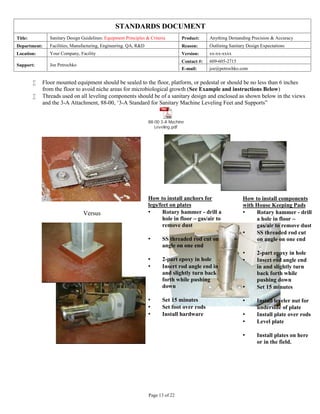 Sanitary Equipment Design Guidelines - Part 1 of 2 | PDF