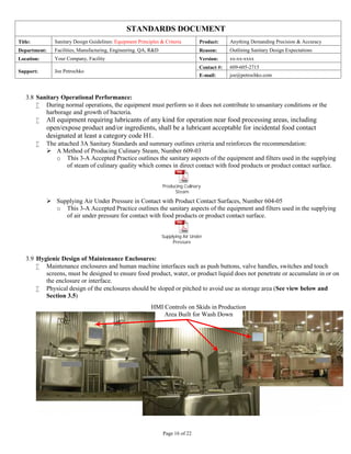 Sanitary Equipment Design Guidelines - Part 1 of 2 | PDF