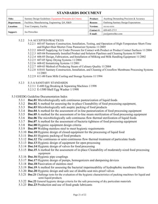 Sanitary Equipment Design Guidelines - Part 1 of 2 | PDF
