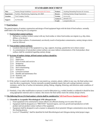 Sanitary Equipment Design Guidelines - Part 1 of 2 | PDF