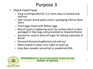 Sanitary inspection of food premises | PPTX