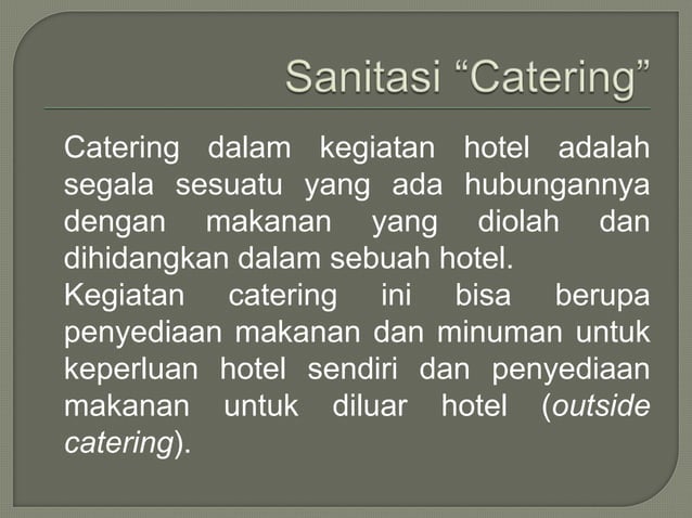 SANITASI TEMPAT TEMPAT UMUM - SANITASI HOTEL | PPTX