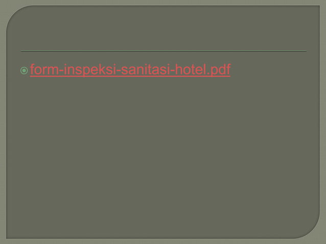 SANITASI TEMPAT TEMPAT UMUM - SANITASI HOTEL | PPTX