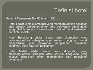 SANITASI TEMPAT TEMPAT UMUM - SANITASI HOTEL | PPTX