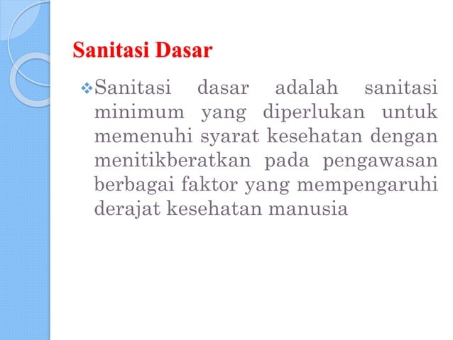 Sanitasi dan Kesehatan lingkungan | PPTX