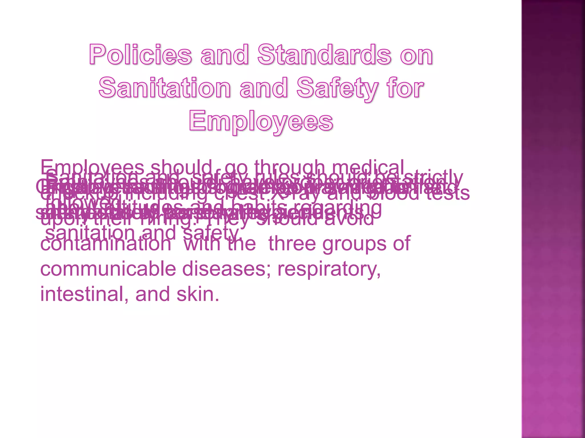 Sanitation and safety functions of food service | PPTX