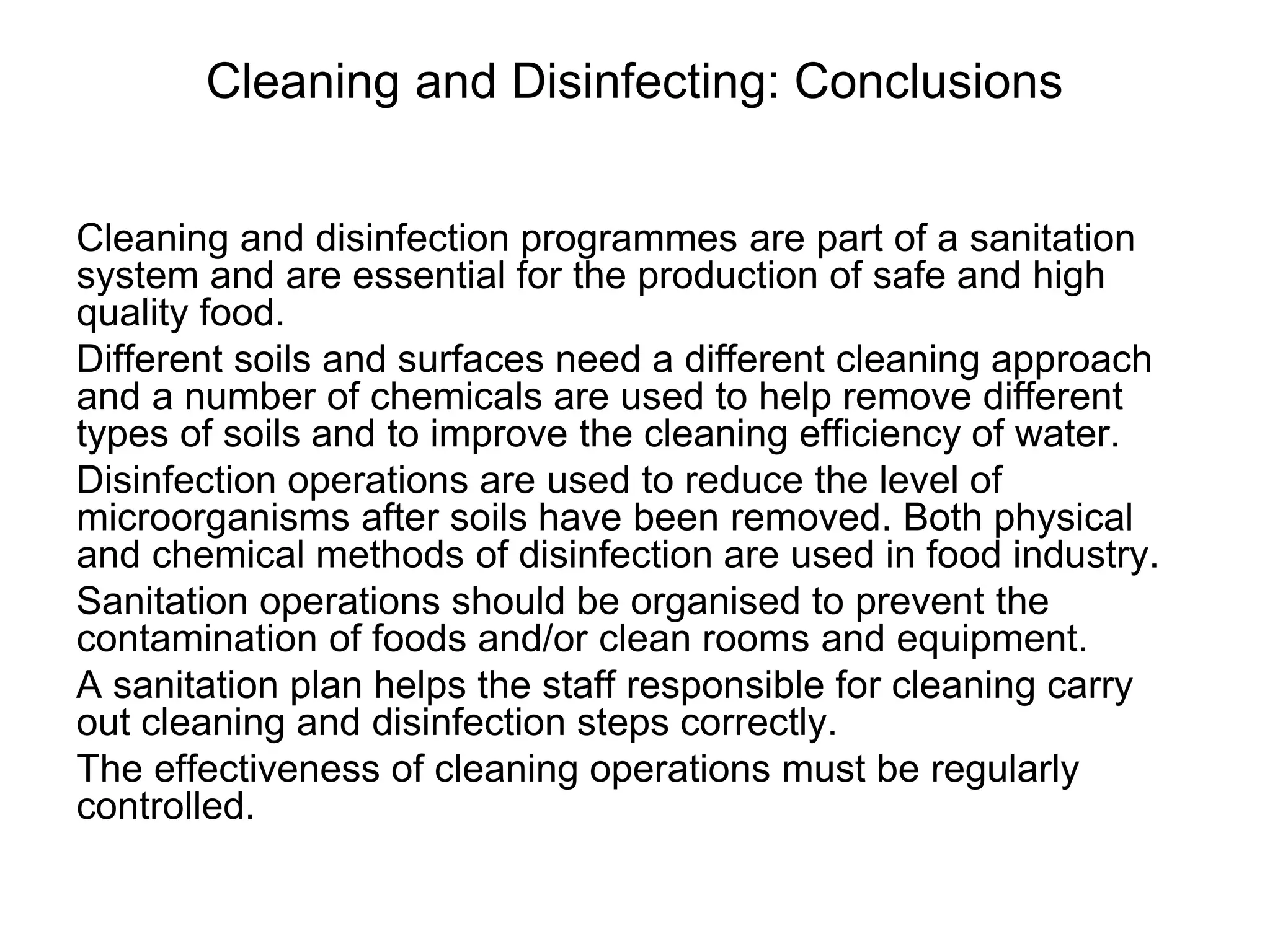 Sanitation in food premises | PDF