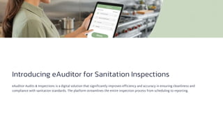 Sanitation Inspection checklist with eAuditor Audits & Inspections | PDF