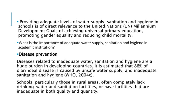 Sanitation problem in academic institution | PPT | Free Download
