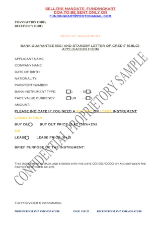 Fundingkart's Mandated BG SBLC DOA V1 | PDF
