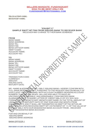 Fundingkart's Mandated BG SBLC DOA V2 | DOC