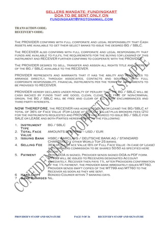 Fundingkart's Mandated BG SBLC DOA V2 | DOC