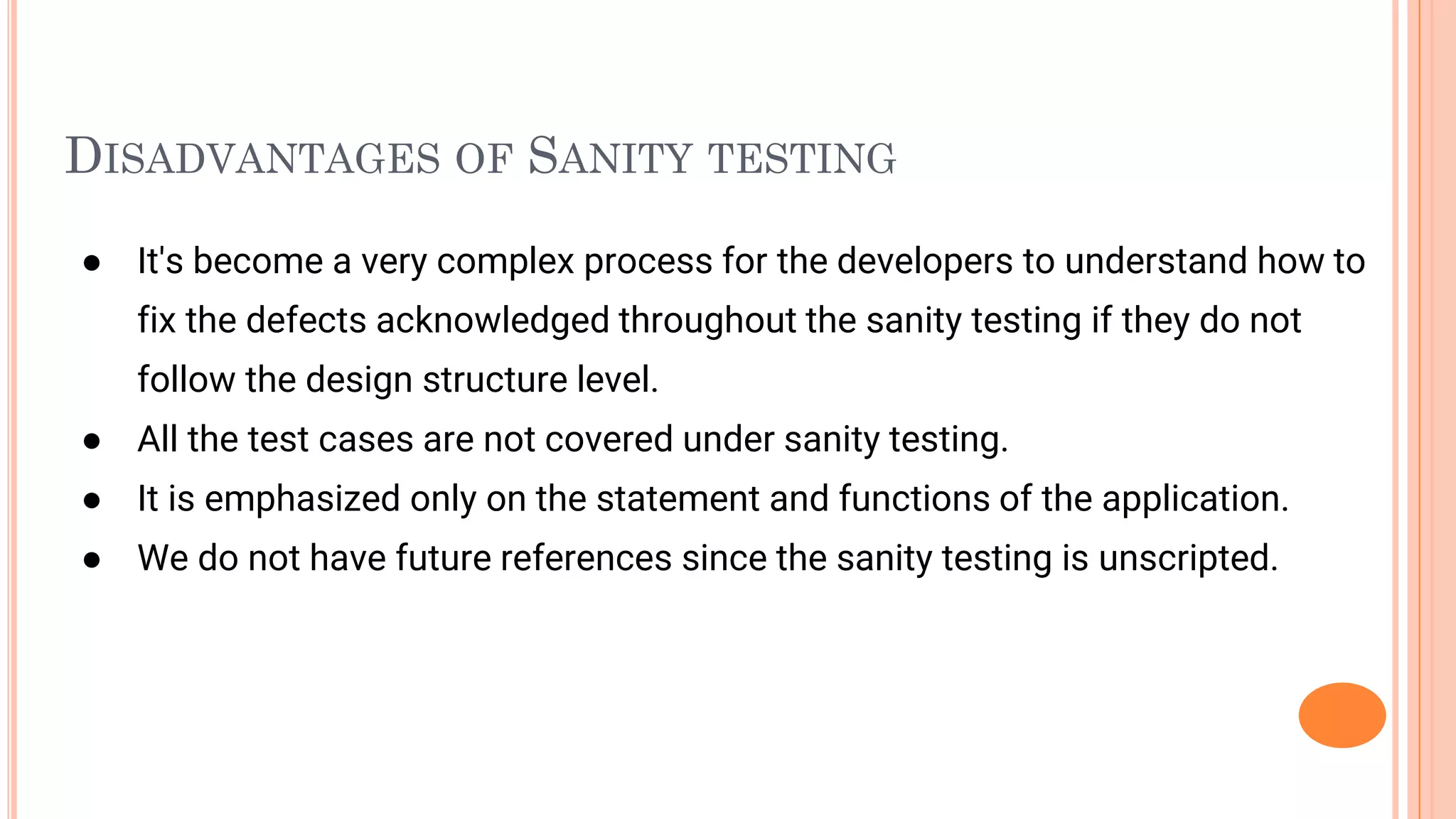 Sanity Testing And Smoke Testingpptx Operating Systems Computer