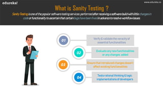 What is Sanity Testing? Edureka | PDF