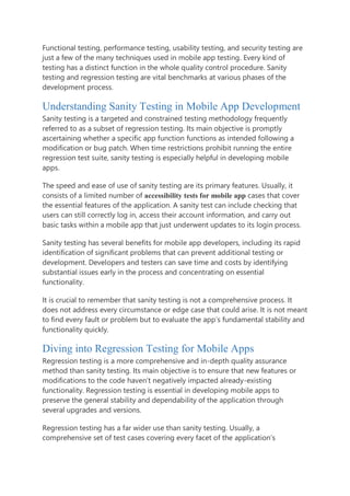 Sanity Testing vs Regression Testing Key Differences in Mobile App ...