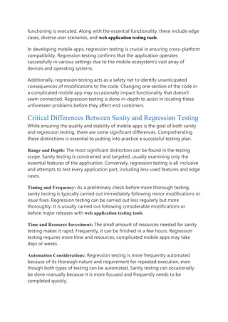 Sanity Testing vs Regression Testing Key Differences in Mobile App ...