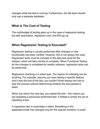 Sanity Testing Vs Regression Testing Key Differences With Examples Pdf