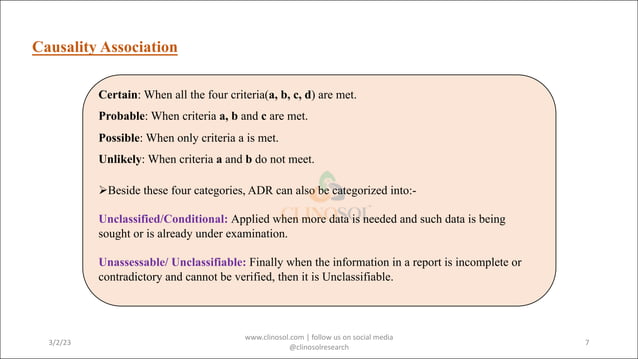 Causality Assessment in Pharmacovigilance | PDF | Substance Abuse ...