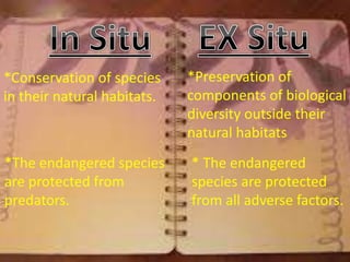 In Situ vs Ex Situ Conservation | PPTX