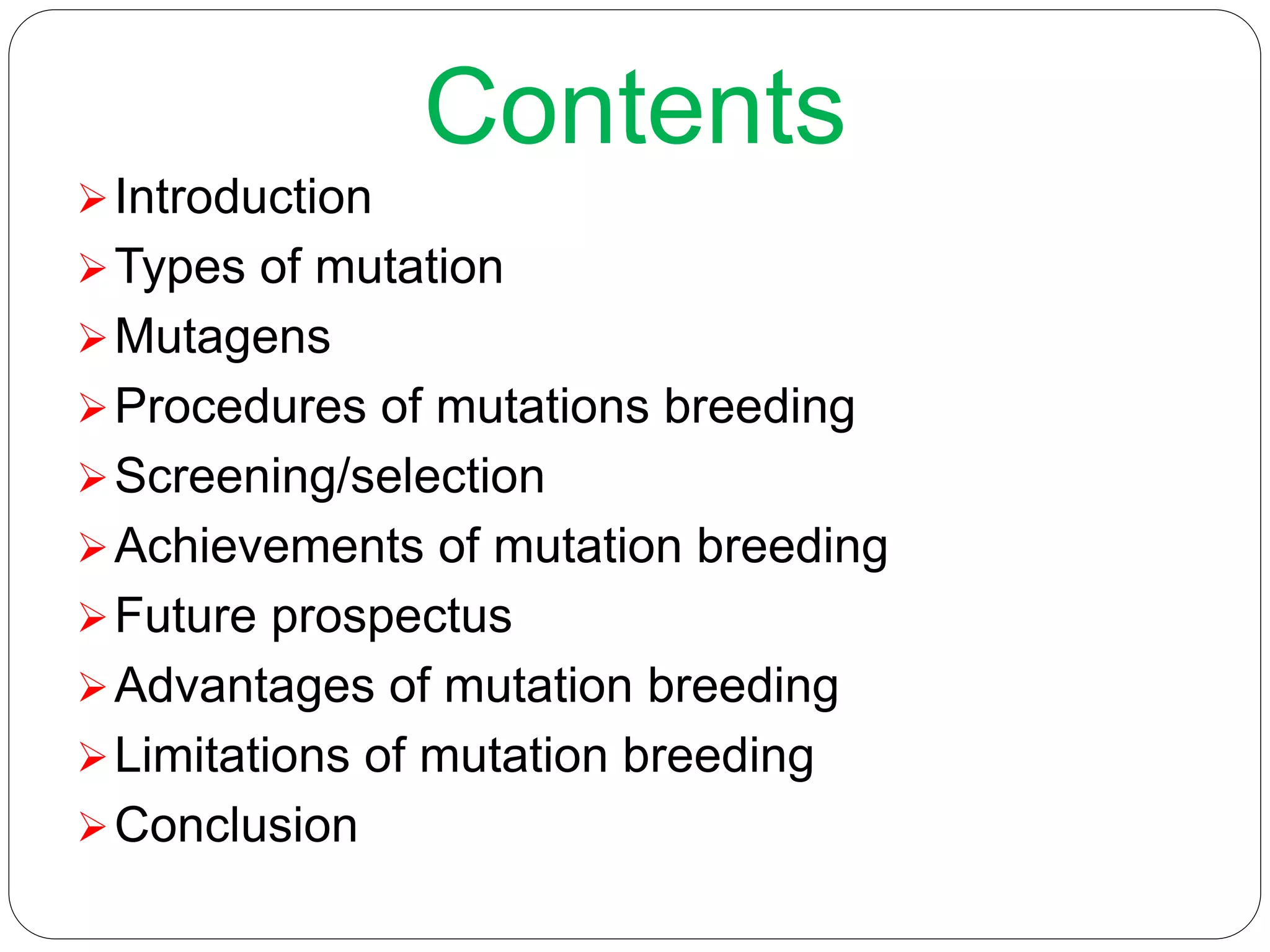 Role of mutation breding in crop improvement | PPTX