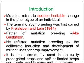 Role of mutation breding in crop improvement | PPTX