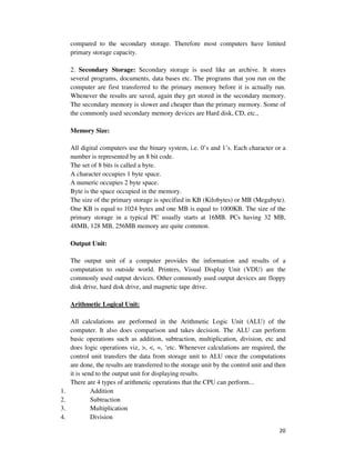 computer fundamental bba/bca/bba(FT)/B.com(CA) | PDF