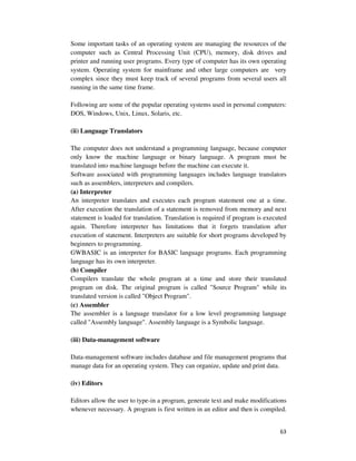 computer fundamental bba/bca/bba(FT)/B.com(CA) | PDF