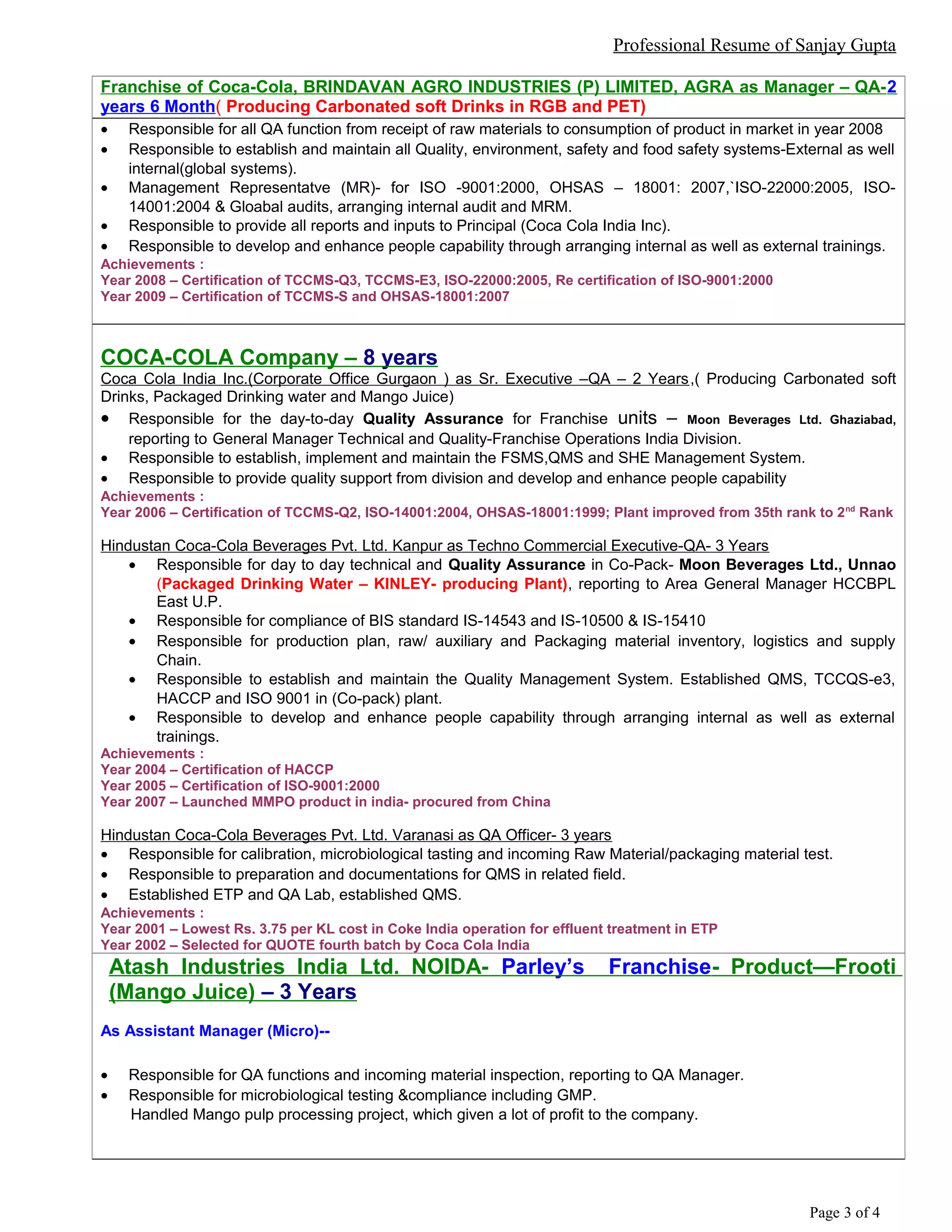 Sanjay gupta cv-oct-2015 -qa head | DOC