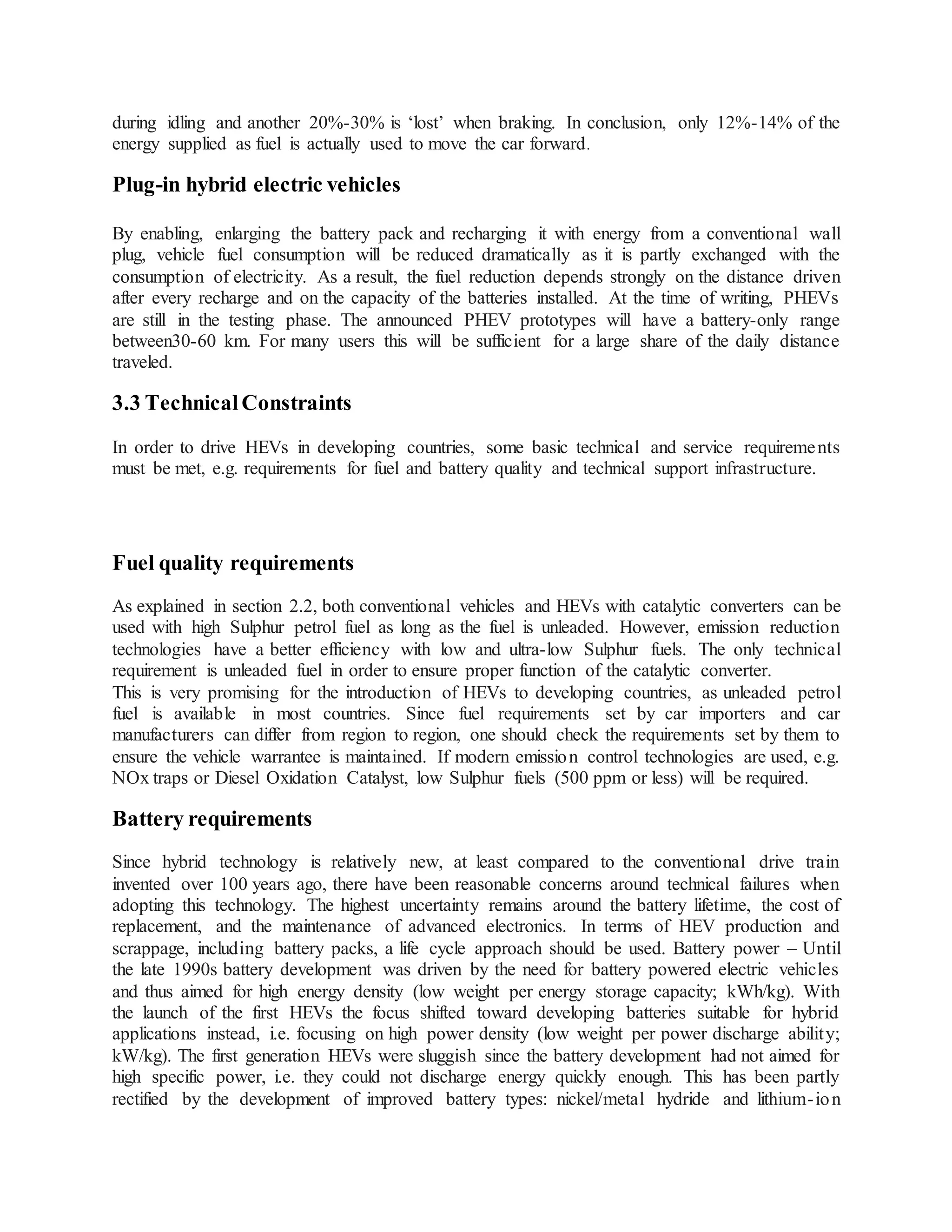A seminar report on hybrid electric vehicle | DOCX