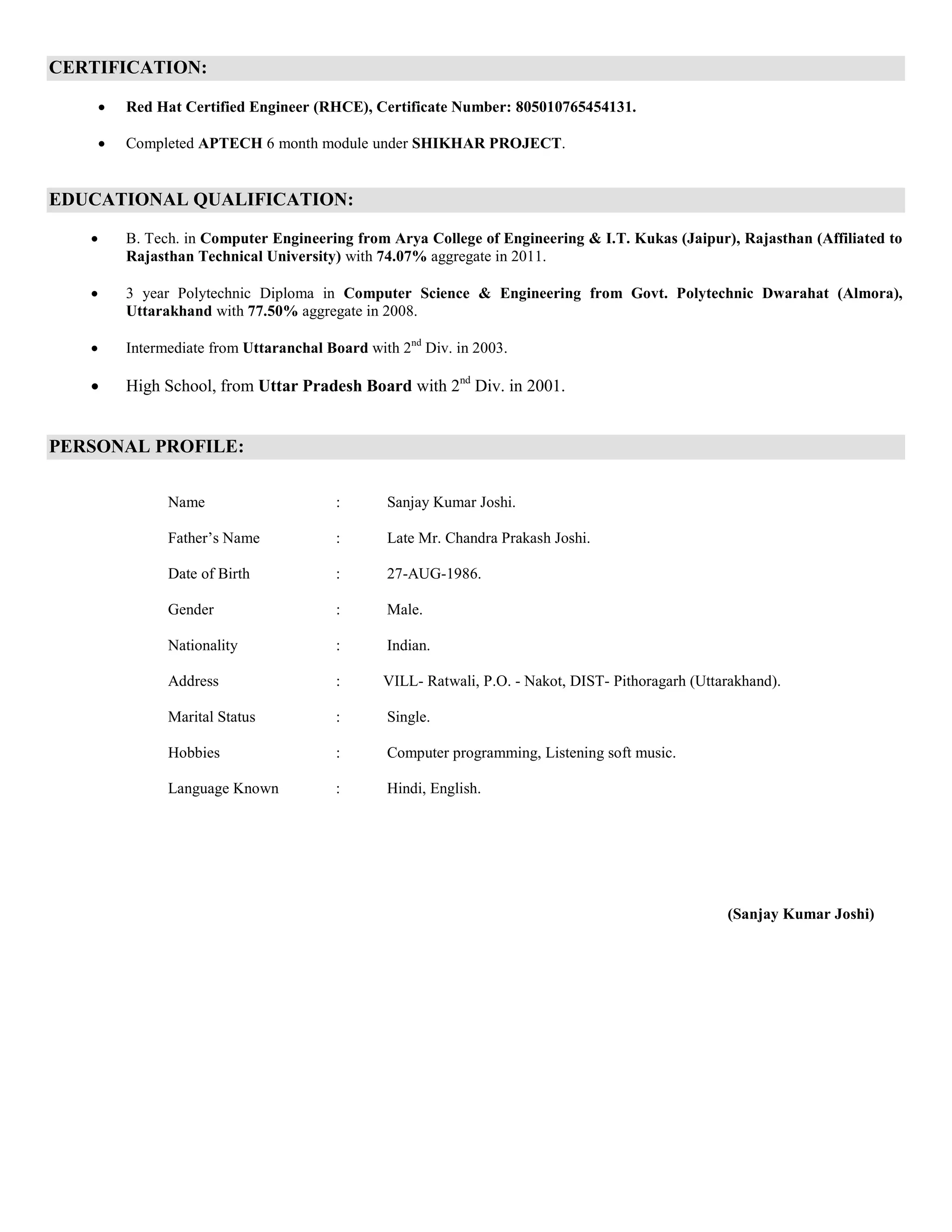 Sanjay kumar joshi | PDF