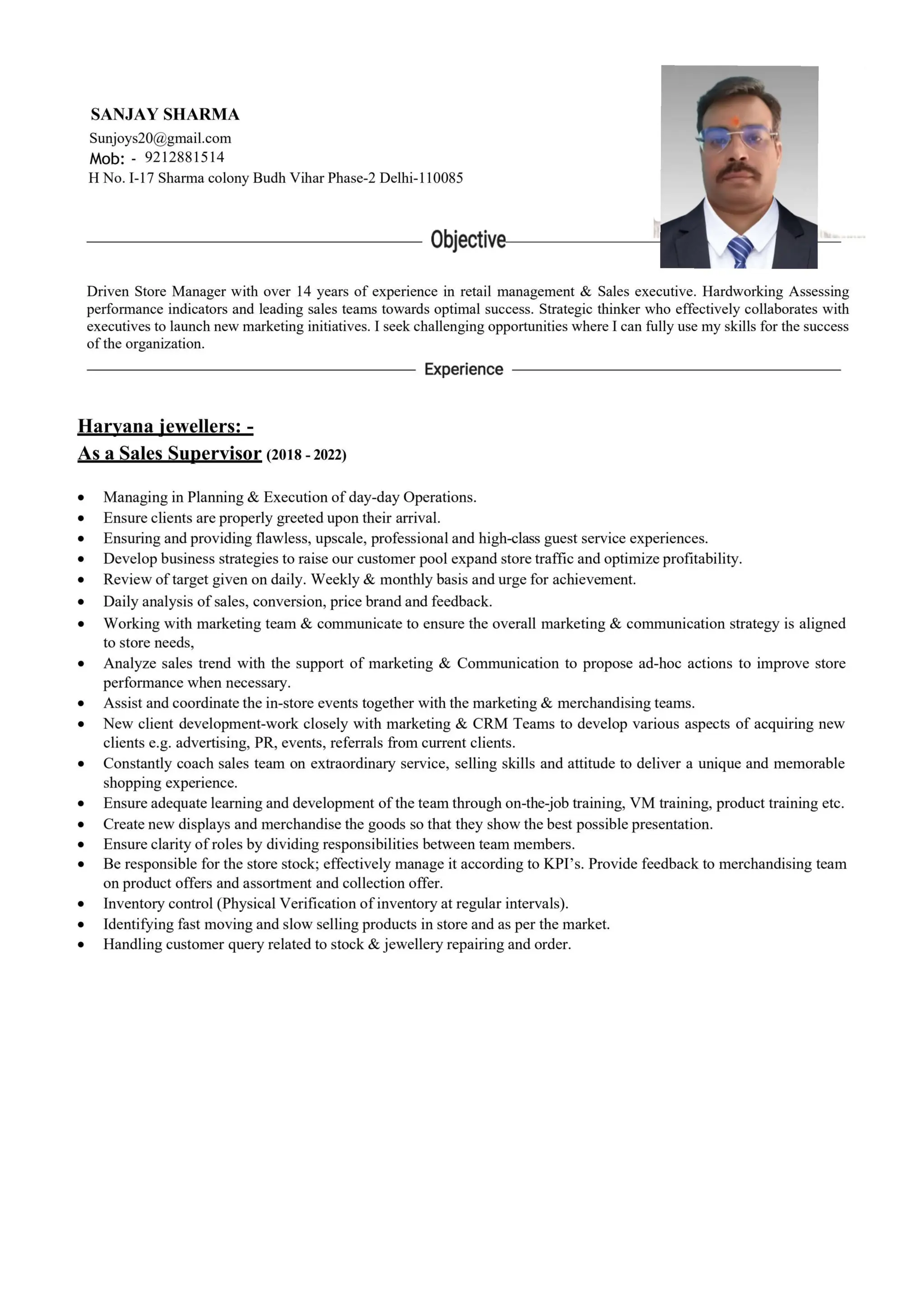 SANJAY SHARMA-1.pdf (Bhardwaj) my new resume | PDF