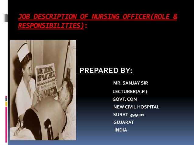 Job discription(Role & Responsibilities) of Nursing Officer/Nursing ...