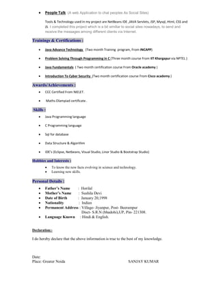 Sanjay's Resume | PDF
