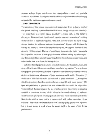 paper battery full report | PDF