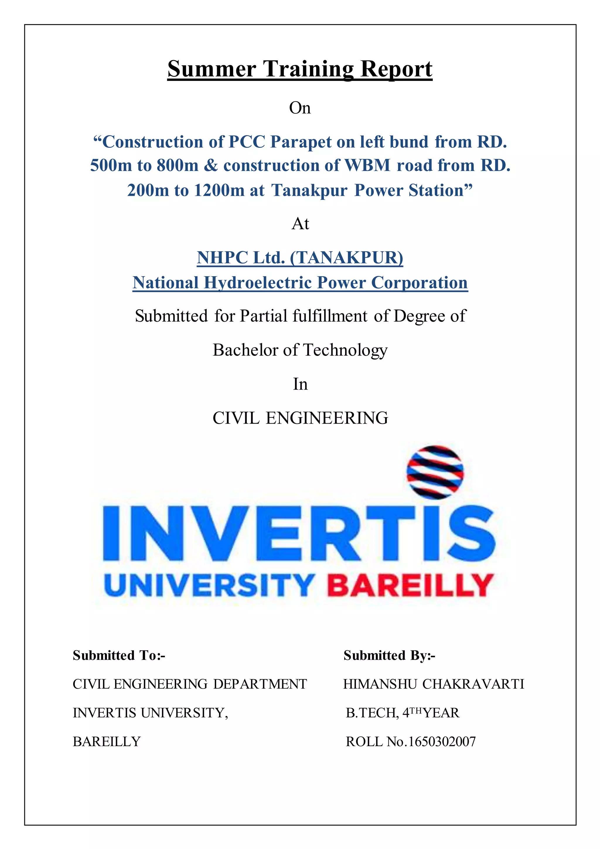 Construction of PCC Parapet | DOCX