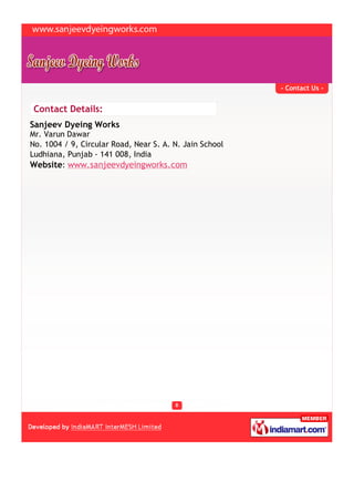 Sanjeev Dyeing Works, Ludhiana, Dyeing Service | PDF