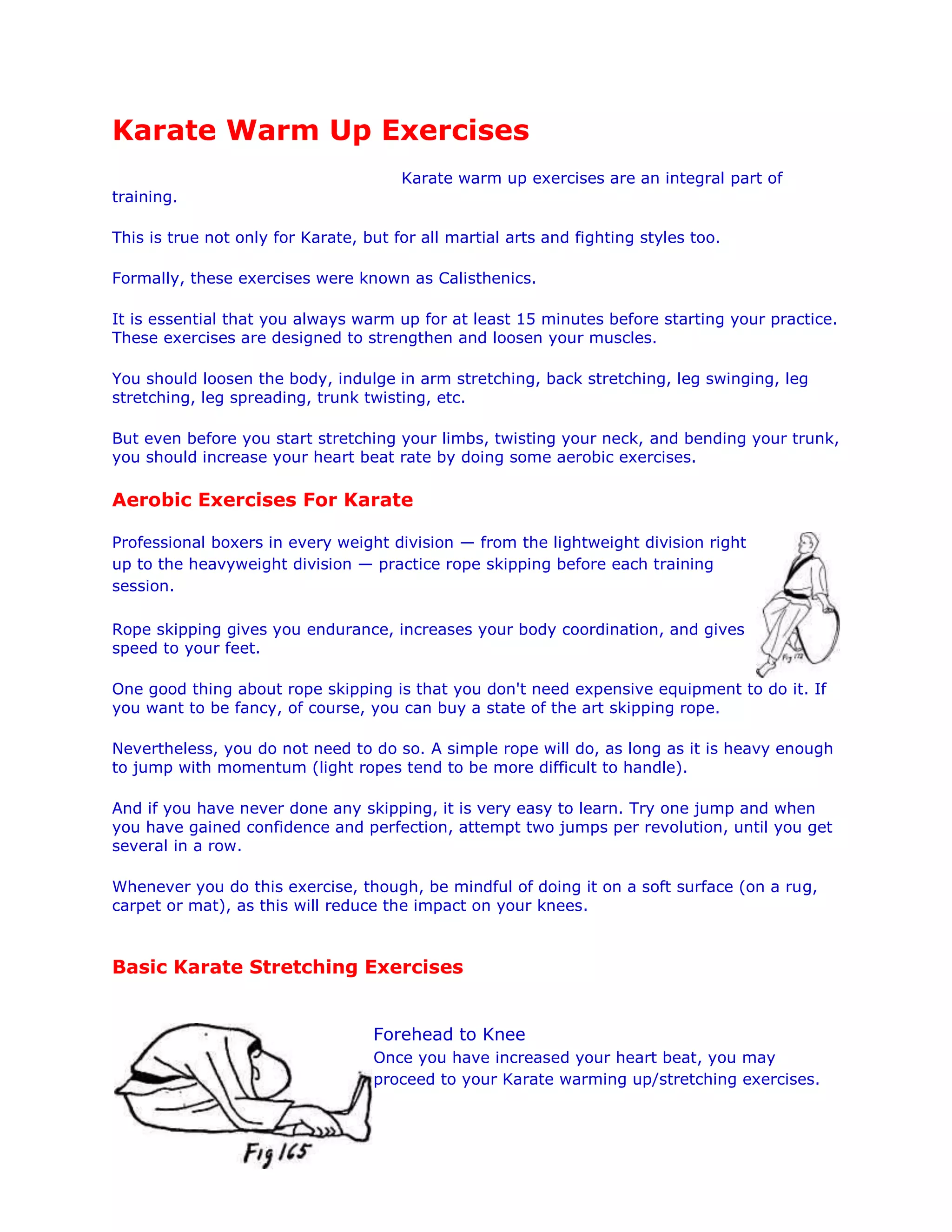 Sanjeev s karate warm up exercises | DOCX