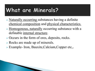 Minerals and Energy Resources Class X | PPTX