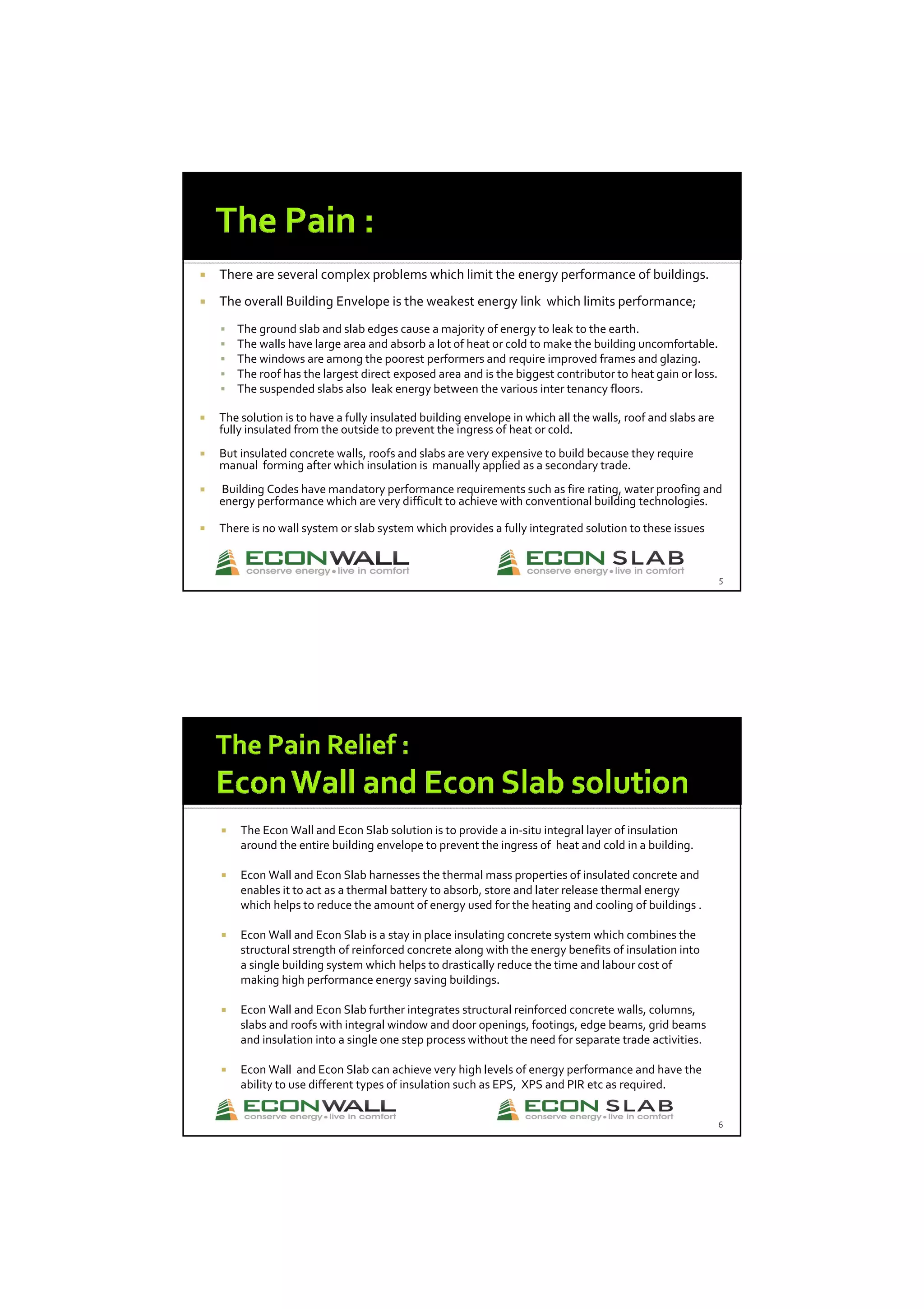 Presentation on Concrete Thermal Mass Wall System | PDF