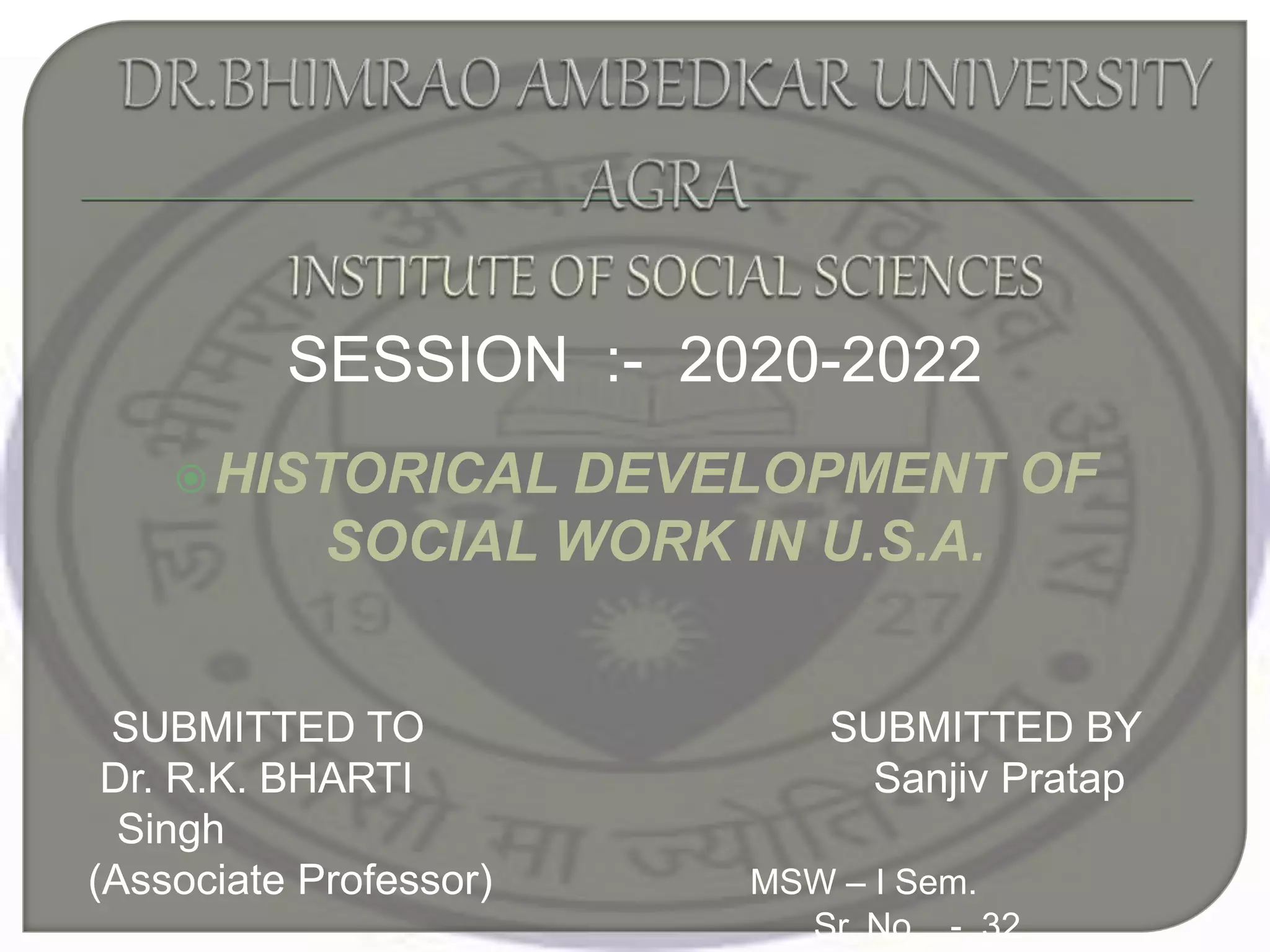 Historical Development of Social Work in USA | PPT