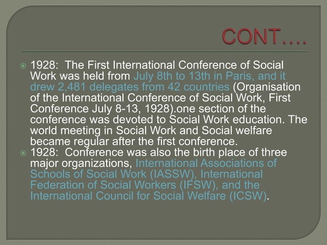 Historical Development of Social Work in USA | PPTX | Government ...