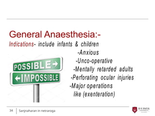sanjnaharan in netraroga anesthesia in ophthalmology | PPT