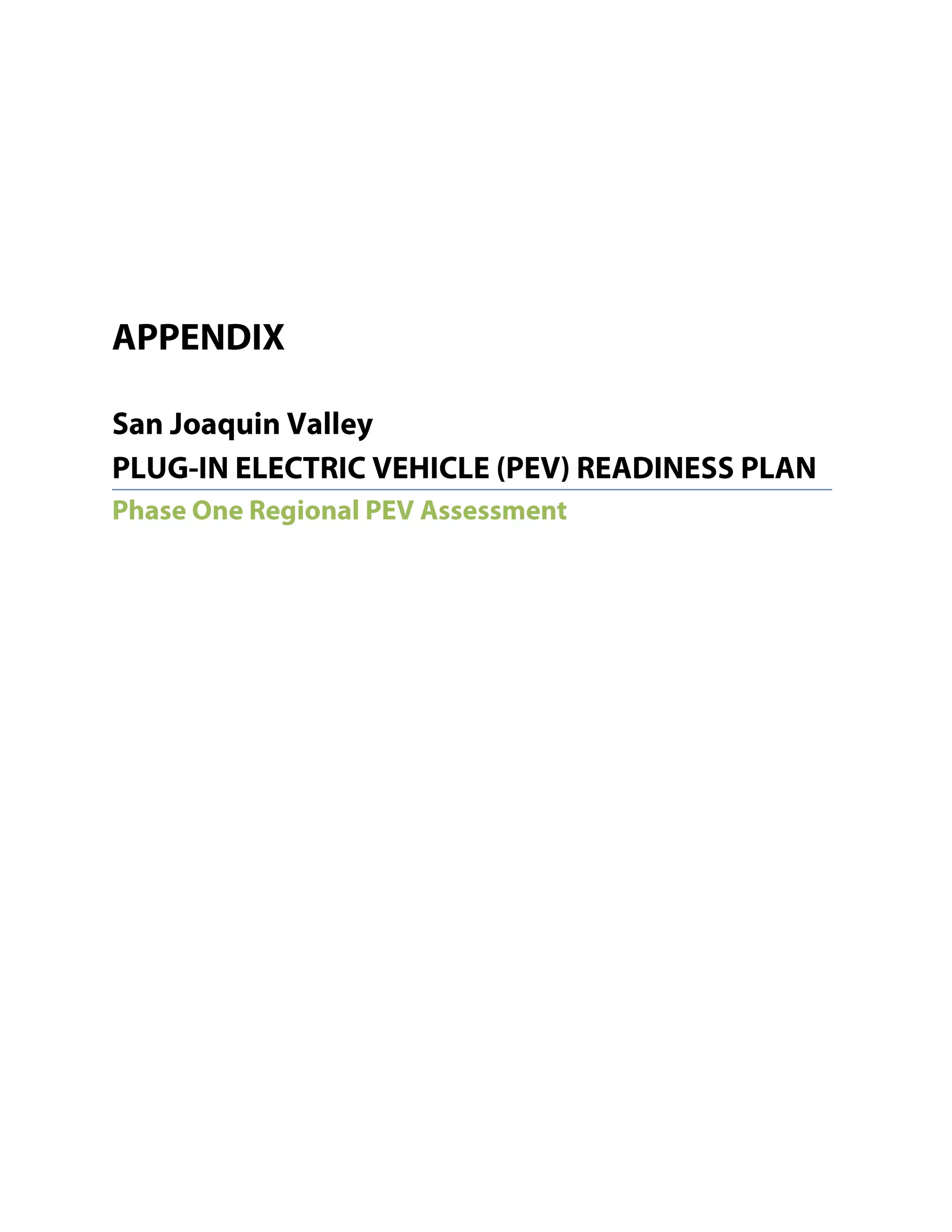 Appendix: San Joaquin Valley PEV Readiness Plan | PDF